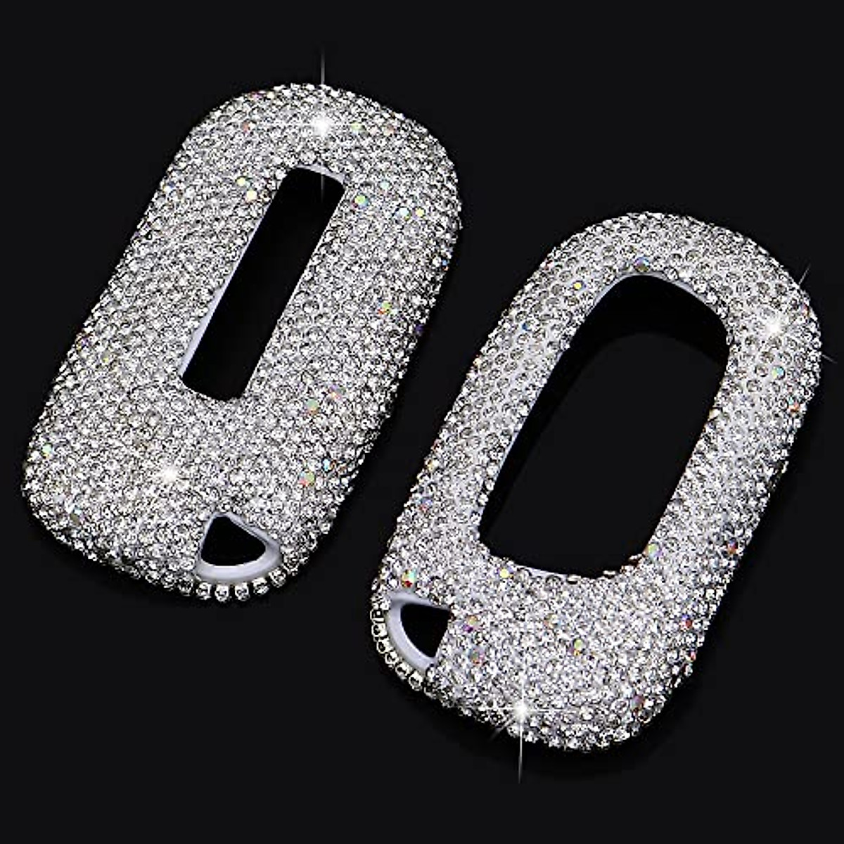 Ornater Key Fob Cover Compatible with Dodge Challenger Charger Durango Journey Jeep Grand Cherokee Renegade Chrysler 200 300,unisex-adult (A, Silver)