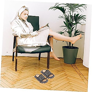 Lurrose 1 Pair Slippers Floor Cleaner Mop Cleaning Slippers Microfiber Floor Mop Cleaning Mops Dusting Slippers Mops for Floor Cleaning Slippers for Home Cleaning Floor Slippers Chenille