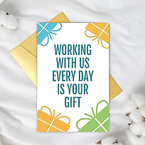Funny Birthday Card for Coworker, Hilarious Birthday Card for Boss, Humorous Coworker Card, Working With Us Everyday Is Your Gift