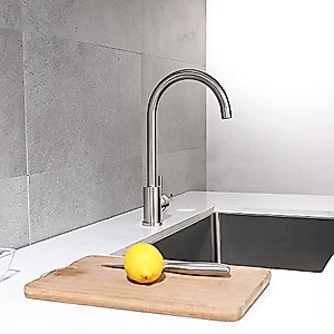 Jshozzy Modern Bar Sink Faucet Stainless Steel Bar Faucet for Kitchen Sink Single Handle Hot and Cold, Brush Nickle Prep Sink Faucet