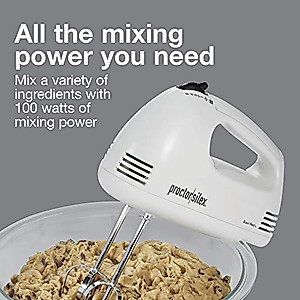 Proctor Silex 62509PS 5-Speed Hand Mixer, White