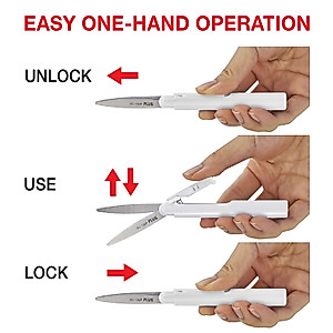Plus Pen Style Compact Twiggy Scissors with Cover, White (34609)