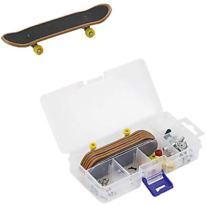 YICHUMY DIY Fingerboard Kit with Box 5 Packs Mini Fingerboards Professional Mini Skateboard Finger Skateboard with Mini Wrench/Screwsdriver/Brackets/Screws/Fingerboard Wheels Wheels