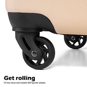 COOLIFE Luggage 3 Piece Set Suitcase Spinner Hardshell Lightweight TSA Lock 3 Piece Set (sakura pink)