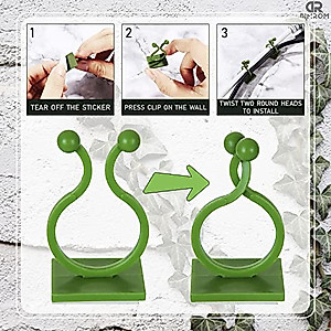110Pcs Wall Plants Climber Vine Sticky Wall Clips Green 3 Different Size Wall Fixture Clips | Plant Fixture Cable Clips Self-Adhesive Plant Clips Fixing Hook Wall Vine Supports Traction Wall Clip
