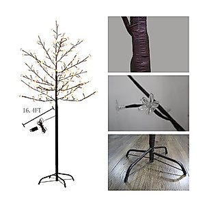 200 LED Cherry Blossom Tree Light 6 FT Lighted Up Tree Artificial Tree 8 Lighting Modes Waterproof for Indoor Home Spring Decoration (White)