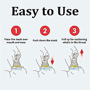 Missfeel Choking Rescue Device, Portable Choking Emergency Device with Red Portable Protective Bag, Stronger Suction First Aid Kit Suction Device with Masks for Child and Adults (Yellow1PCS)