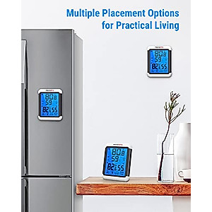 ThermoPro TP65 Indoor Outdoor Thermometer Digital Wireless Hygrometer Temperature Humidity Monitor with Jumbo Touchscreen and Backlight Humidity Gauge,LCD