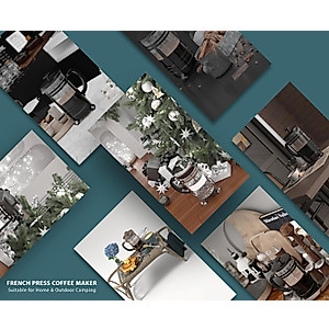 French Press Coffee Tea Maker（34oz）,304 Stainless Steel Coffee Press with 4 Filters Screen-100% No Residue -German Heat-Resistant Borosilicate Glass- BPA FREE -Dishwasherable, Black