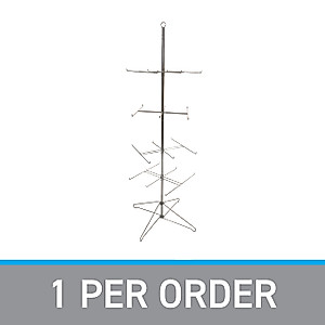 SSWBasics 4-Tier Chrome Wire Spinner Rack (4 tiers - space 12” apart) - Rotating Jewelry Display Organizer - Floor Spinner Rack - Perfect for Food Items and Fashion Accessories