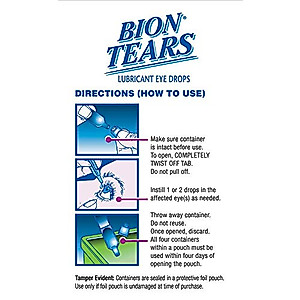 Bion® Tears Lubricant Eye Drops, 28 Single-Use Vials, 0.4-mL Each