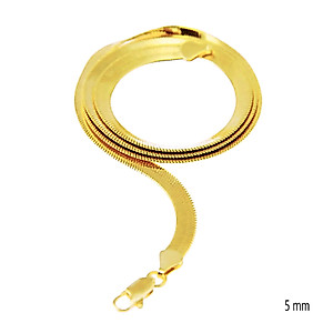 metaltree98 Fashion Born to Shiny 14K Gold Plated 5 mm 20" / 24" 2 PC Set Herringbone Chain Necklace