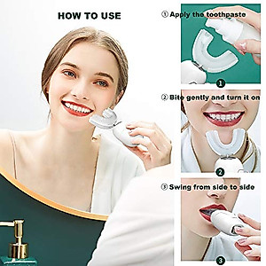 Sunartec Electric Toothbrushes 2023 Newly Generation Sonic U-Shaped Toothbrushes Teeth Whitening Kit Gel for Adults Portable Purplr-Light Cleaning and Air-Drying Powerful Charger IPX7
