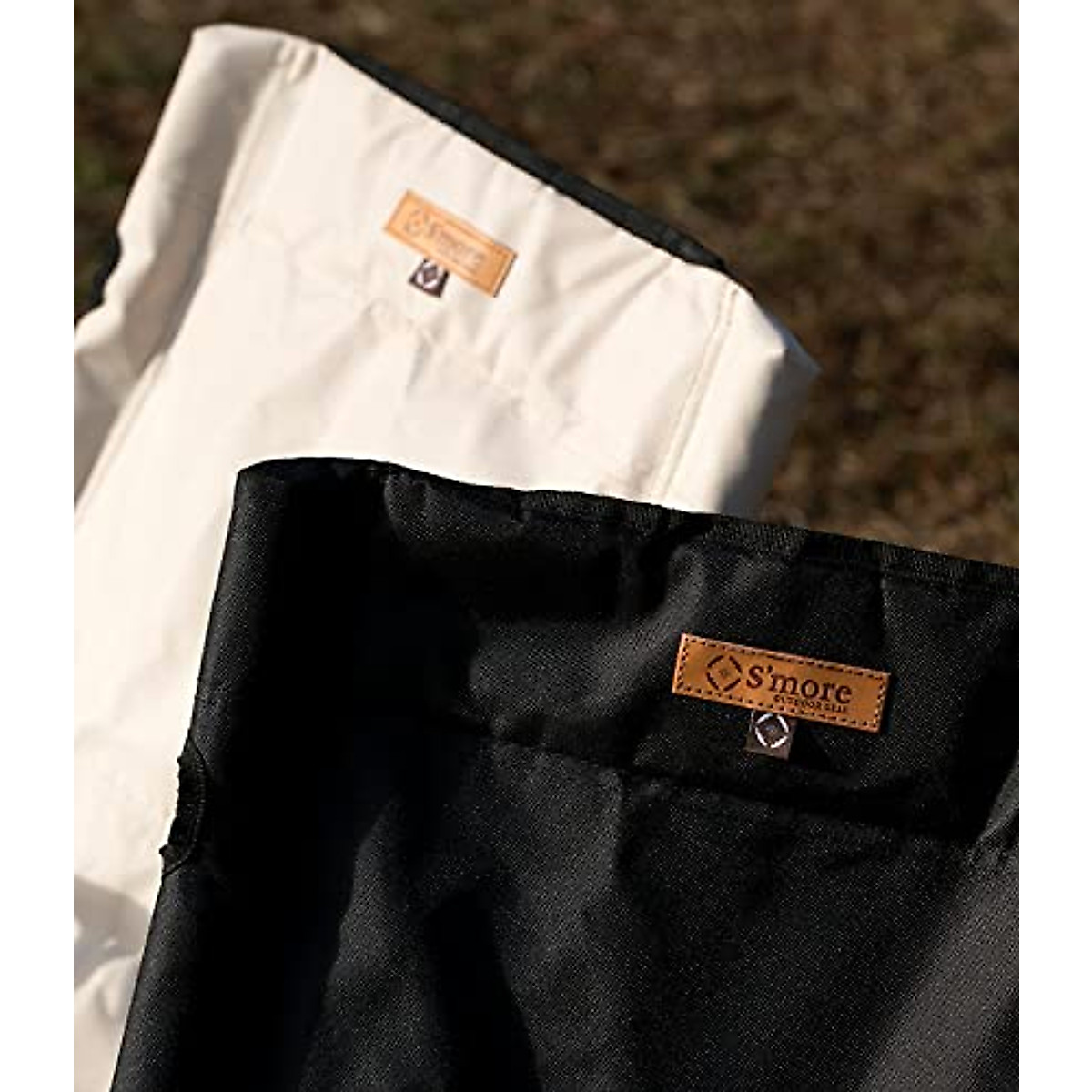 S'more Camping Aluminum High Armchair, Lightweight Folding Chair with Back Pocket, Portable Outdoor Chair with Carry Bag for Camping, Picnic, Fishing, Hiking, Sports Meeting, BBQ, Beach (Black)