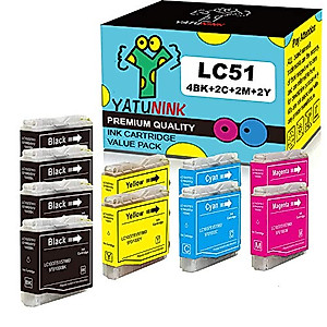 Generic Compatible 10 Pack Ink Cartridges for Brother LC51 LC 51 ink MFC-465cn 240c 3360cn 685CW