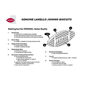 Lamello 144020#20 Beechwood Biscuits/Plates 1000-Pieces