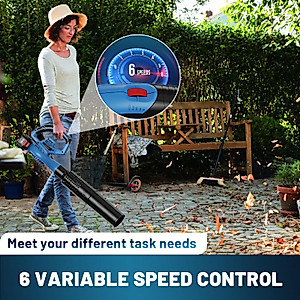 Enhulk 460 CFM 190 MPH 20V Cordless Leaf Blower with Battery & Charger, Variable Speeds - For Yard, Snow, Dust Cleaning