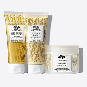 Origins Gift Set: Ginger Souffle Whipped Body Cream & Ginger Burst Savory Body Wash & Smoothing Ginger Body Scrub