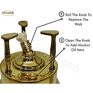 Al Bramony Brass Greek Turkish Coffee Maker Burner Table Top Tabletop With Brass Handle Arabian Solid Large Size Hand Hammered Handmade Egyptian Decanter+ Pot Ibrik Size N02 (Capacity 2 Cup)
