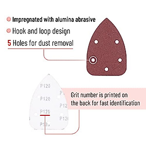 Bates- Mouse Detail Sander Sandpaper, 30 pcs, 40/80/120/180/240 Grits, Sanding Pads, Mouse Sander Pads, Sandpaper Assortment, Mouse Sandpaper, Mouse Sander Sandpaper, Palm Sander Sandpaper