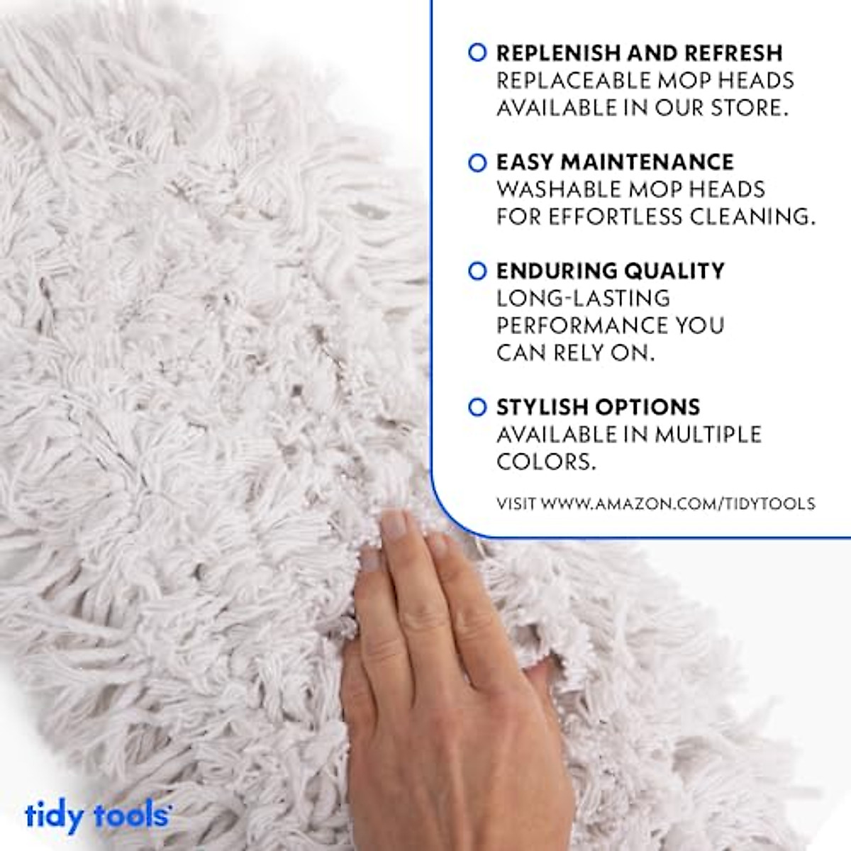 Tidy Tools Commercial Dust Mop Replacement Head – 36 x 5 In. Cotton Reusable Mop Head – Industrial Dust Mop Refill for Floor Cleaning & Janitorial Supplies