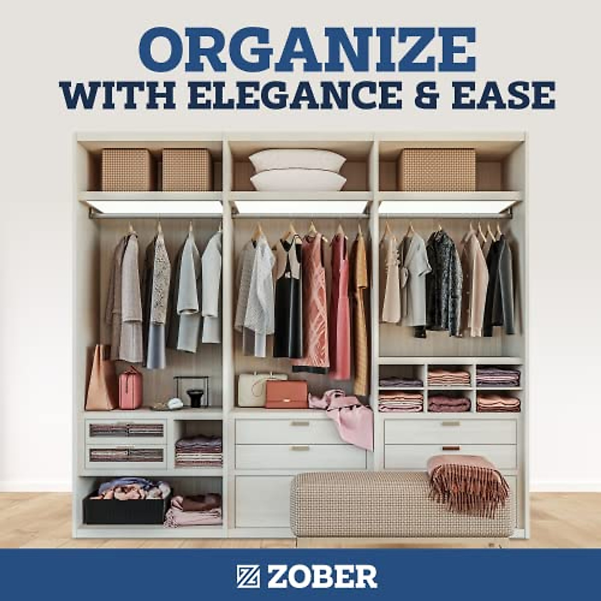 Zober Wooden Hangers 30 Pack - Non Slip Wood Clothes Hanger for Suits, Pants, Jackets w/Bar & Cut Notches - Heavy Duty Clothing Hanger Set - Coat Hangers for Closet - Vintage