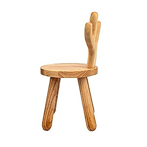 Wooden Kids Chair Set (Pack 2), Naturally Finished Solid Hardwood,Antlers Toddler Stool,Moose Chair,Handmade, for Playroom, Nursery, Preschool,Bedroom,Kindergarten,Reading,Playing,Boys Girls Age 2+