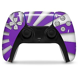 WraptorSkinz Skin Wrap compatible with Sony PS5 DualSense Controller Rising Sun Japanese Flag Purple (CONTROLLER NOT INCLUDED)