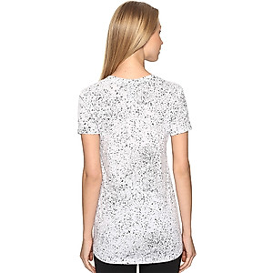 adidas Women's Athletics Flecks Deep V Neck Tee, White, Medium