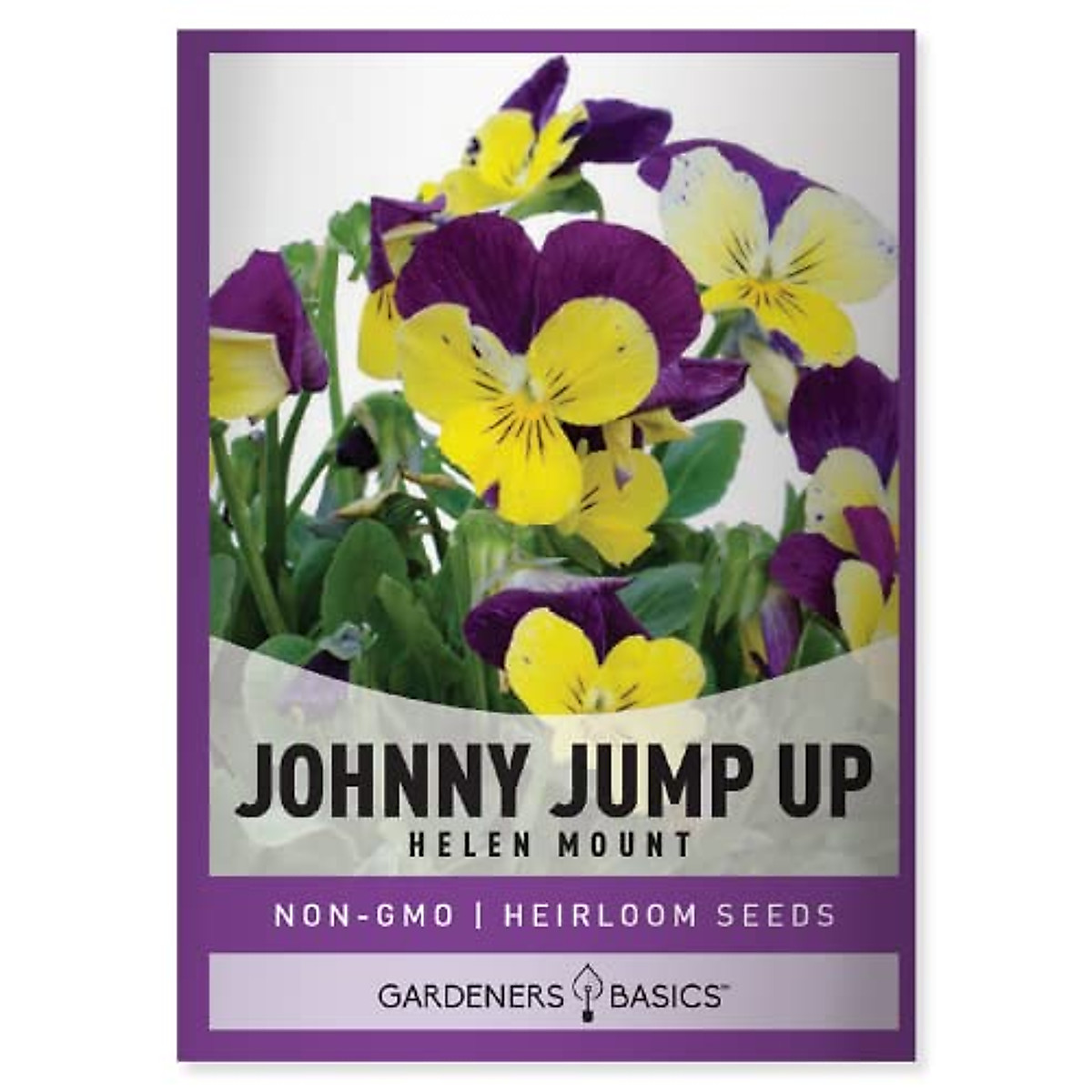 Violet, Johnny Jump Up Flower Seeds for Planting - Flower Seed Packet Annual Flower Open Pollinated, Non-GMO Variety- 1 Gram Seeds Great for Summer Seeds for Flower Gardens by Gardeners Basics