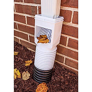 Downspout Debris Filter Strainer Gutter Leaf Guard Residential Connector, White