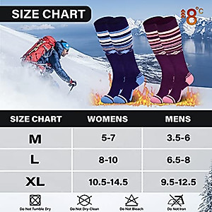 Ski Socks 50% Merino Wool Thermal Knee High Winter Snowboard Sport Socks Men Women