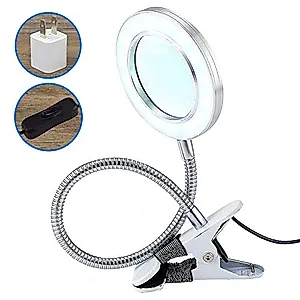 LED Magnifying Lamp with Clamp, 1.75X Magnifying Glass with Light for Desk, Sewing, Table & Easel Use Super Bright, Perfect for Reading, Hobbies, Task Crafts, Repair or Workbench, Cool White