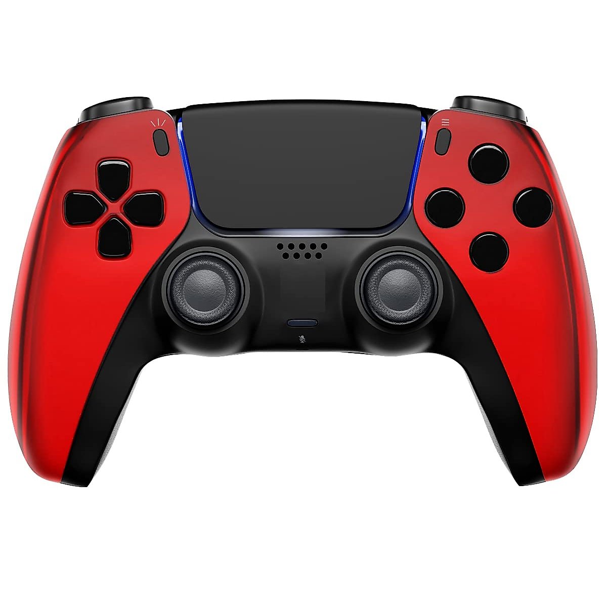 Custom Wireless UN-MODDED PRO Controller compatible with PS5 Exclusive Unique Design (Chrome Red)