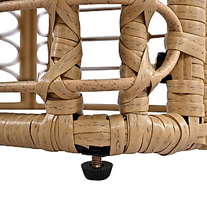 7 Pieces Outdoor Patio Furniture Sectional Sofa Set with Coffee Table, All-Weather Rattan Conversation Set with Thick Cushions and Pillows for Garden Backyard Balcony, Freely Combined (Beige-7S)