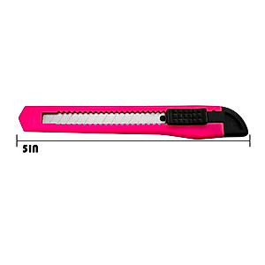 5x Bulk Small Neon Pink Utility Knife Box Cutters Snap Off Blade 9MM Blade