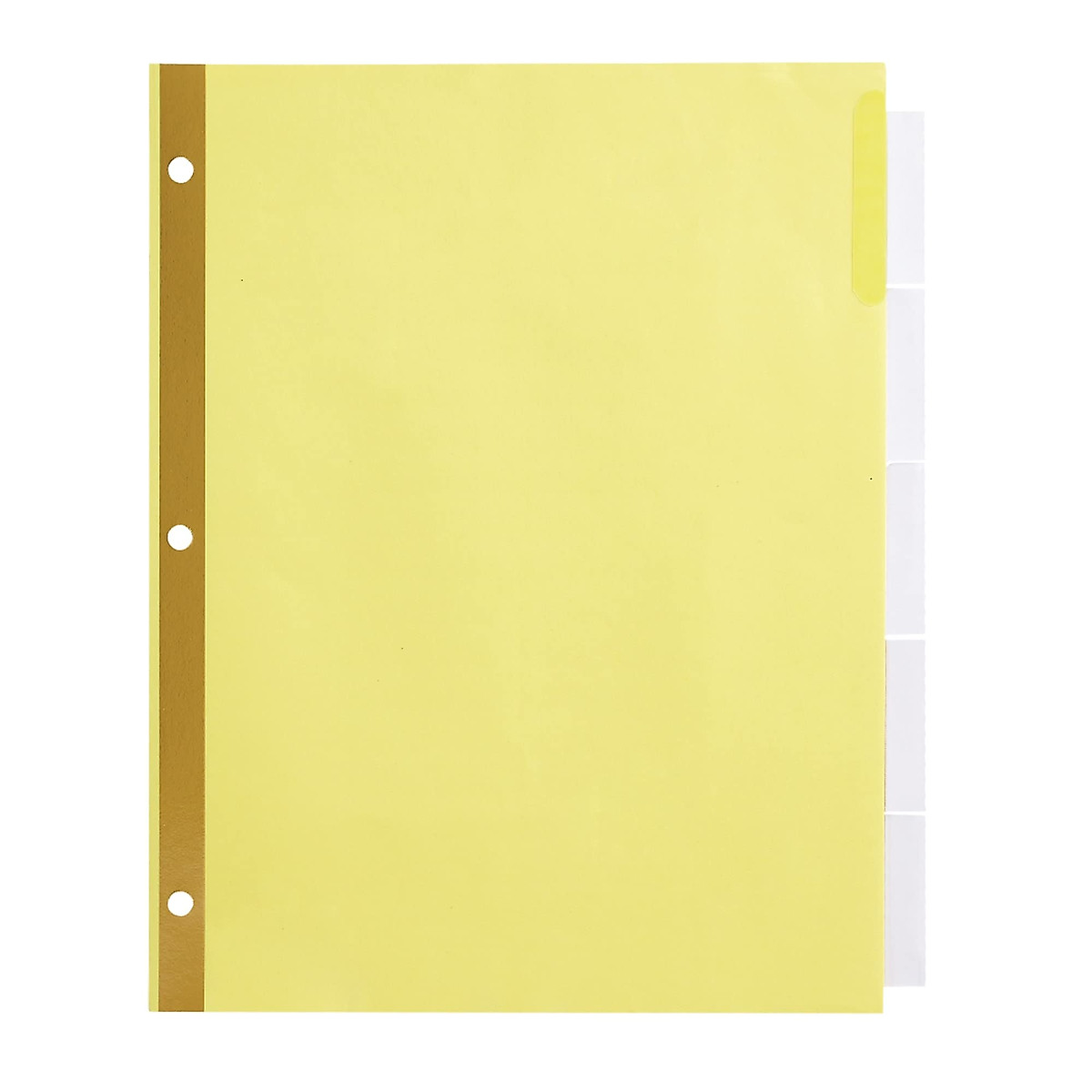 Office Depot Insertable Dividers with Big Tabs, Buff, Clear Tabs, 5-Tab, Pack of 4 Sets, 14775