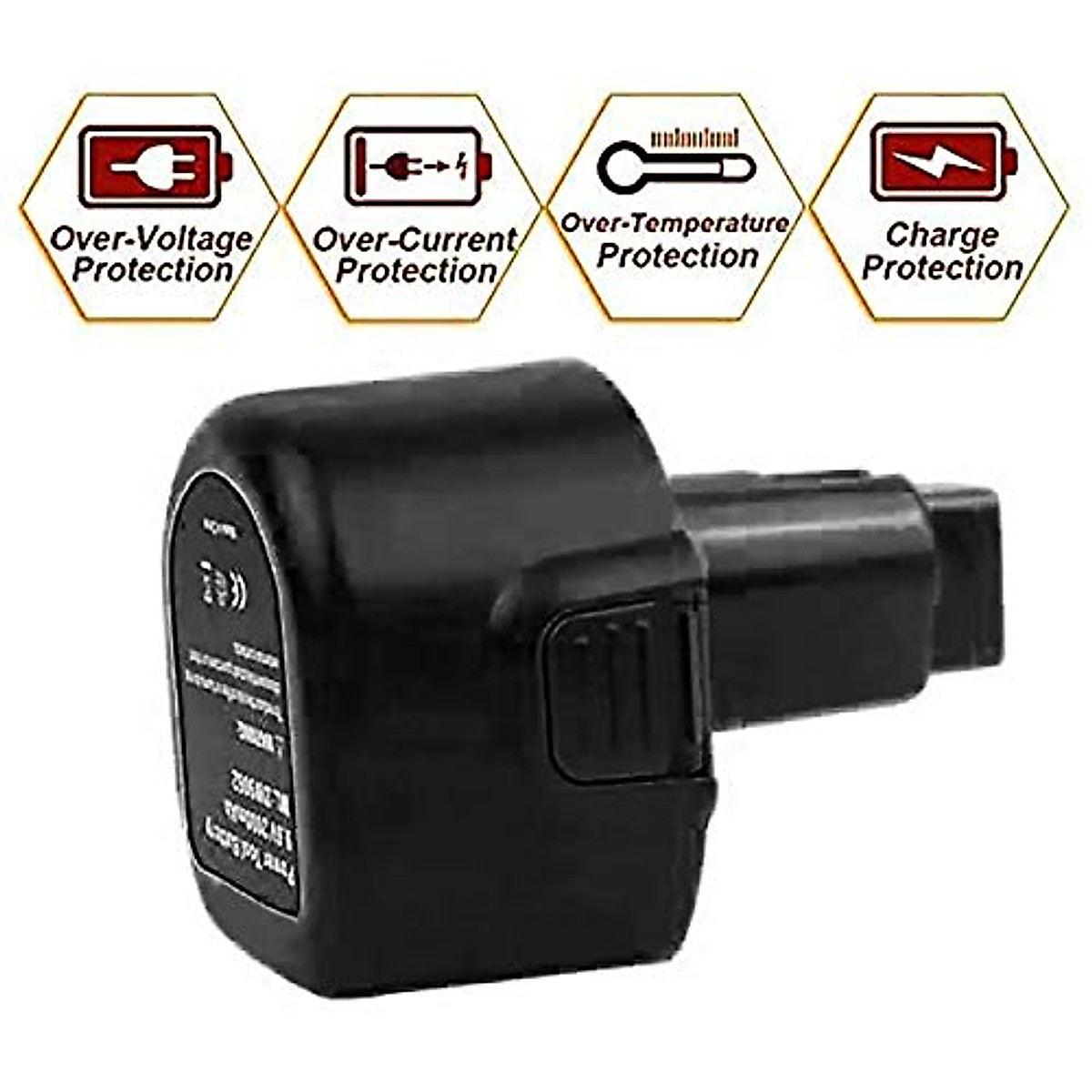 VANON [Upgrade to 4800mAh DW9062 Ni-MH Replace for Dewalt 9.6V Battery DW9061 DW926 DC750KA DW955K DW955 DW926K-2 DW926K DW902 DW050 DE9062 DE9061 DE9036 DW955K-2 DW050K(2Pack, Black)