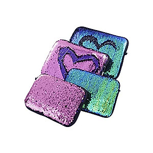 Set of 4 Sequin Clutch for Women Mermaid Flip Purse for Girls Neoprene Crossbody Purse with Detachable Strap Clutch Purses - FUNLAVIE