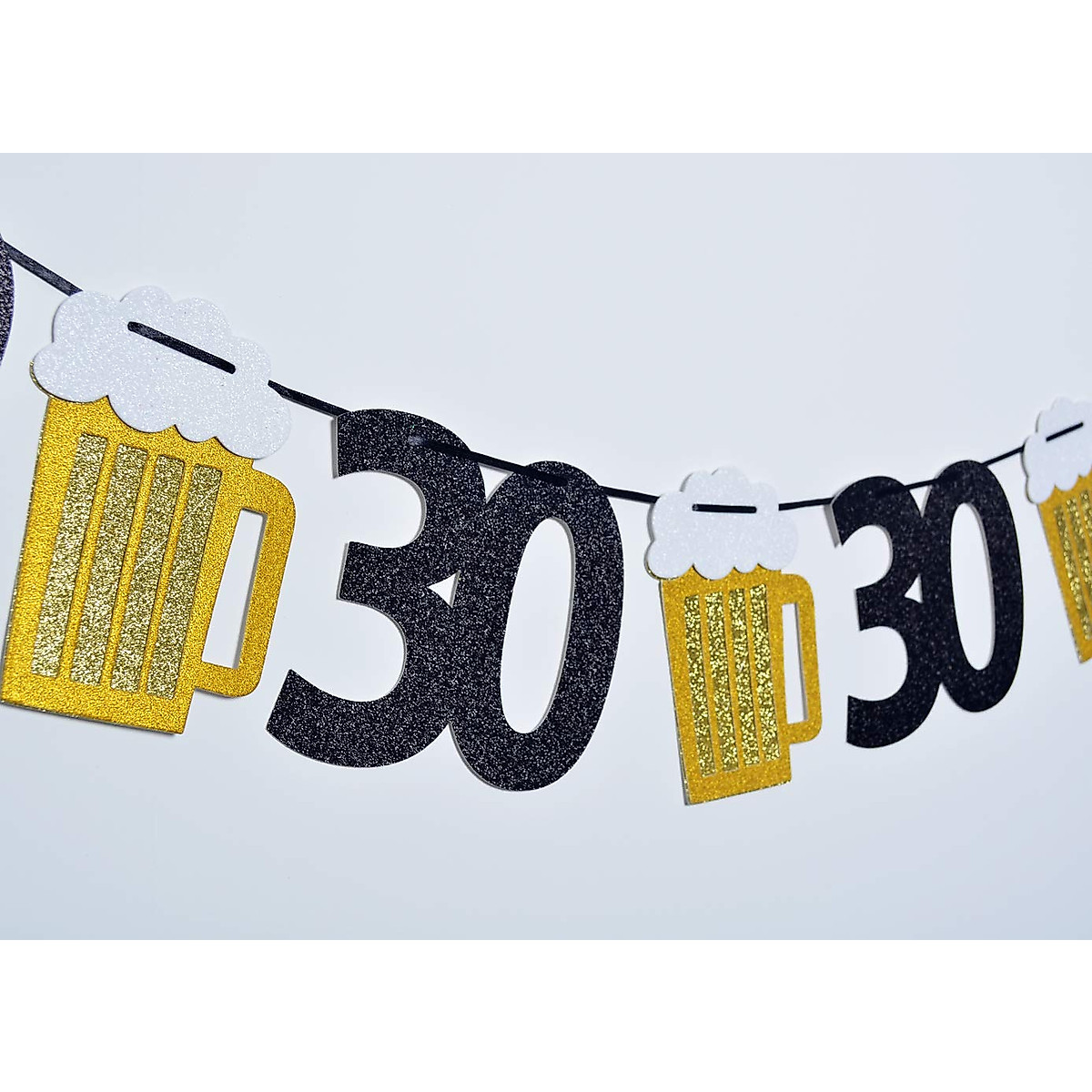 Beer birthday Glitter Banner, Beer Garland - Cheers to 30 Years Banner, 30th Birthday Banner - 30th birthday Decor