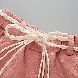 CM C&M WODRO Baby Toddler Girls Summer Shorts Sets Kids Watermelon Letter Print Tops Shorts Outfits Clothes for 1-4 Years Old (Pink, 18-24 Months(90))