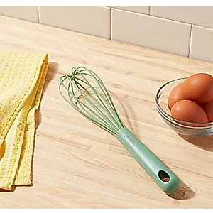 Room Essentials Stainless Steel Wire Whisk Heat Resistant Kitchen Whisks for Non-stick Cookware, Balloon Egg Beater Perfect for Blending, Whisking, Beating, Frothing & Stirring - Green