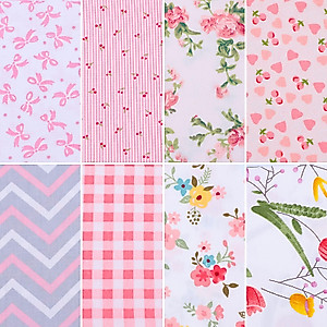 8Pcs 18" x 22" Cotton Fabric DIY Making Supplies Quilting Patchwork Fabric Fat Quarter Bundles DIY for Quilting Patchwork Cushions Cotton Fabric for Patchwork (Style-6)