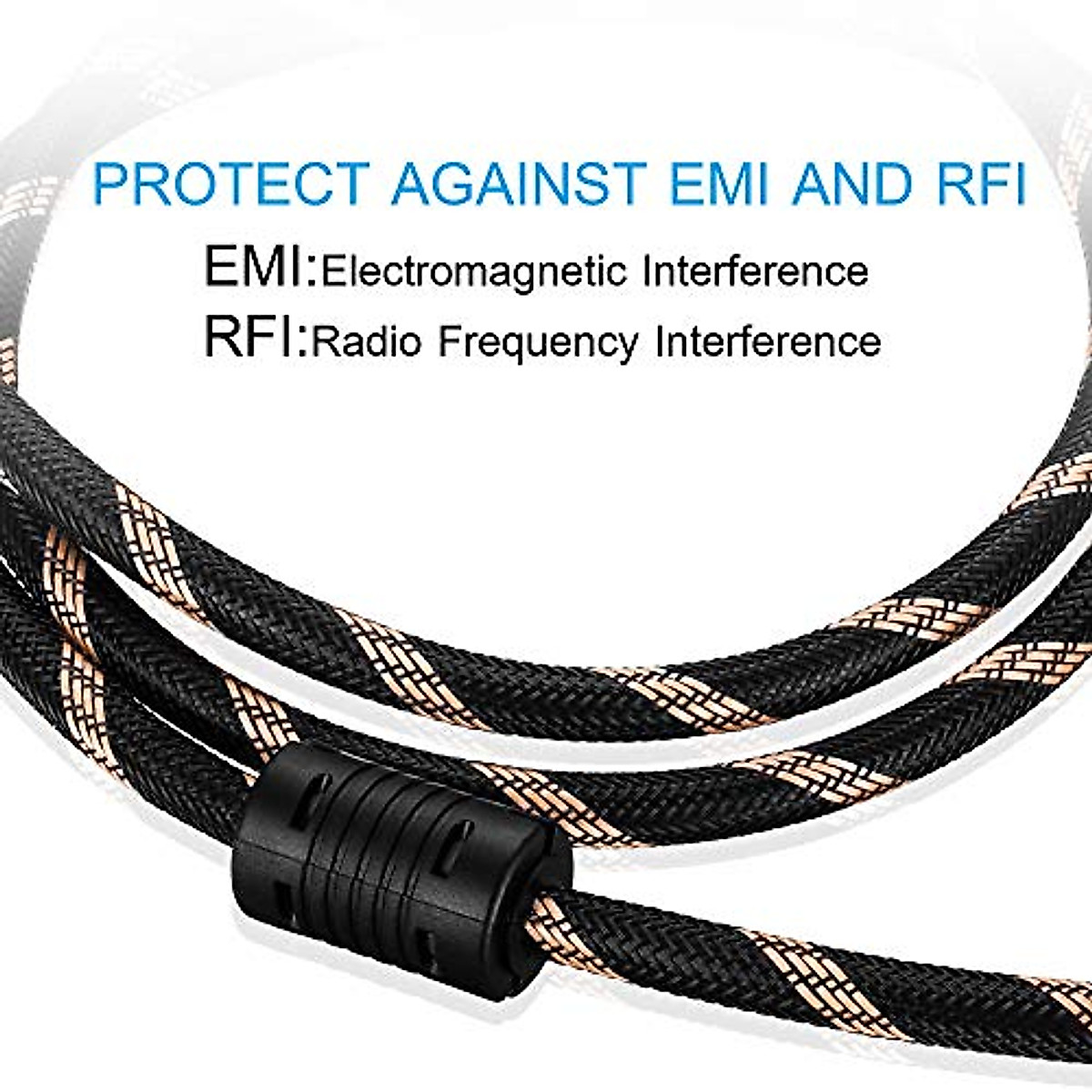 Dvi To Dvi Cable 40Ft,Nylon Braided DVI-D 24+1 Dual Link Male to Male Digital Video Cable Gold Plated with Ferrite Core Support 2560x1600 for Gaming, DVD, Laptop, HDTV and Projector (40 Ft/12M)