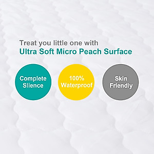 Bassinet Mattress Pad Cover Waterproof, Quilted Mattress Protector Sheets Fits All Mainstream Bassinet - Rectangle, Oval, Hourglass, 2 Pack, Ultra Soft Breathable, Grey and White