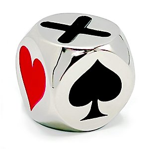 Luck Lab Premium Trump Marker/Indicator - for use with Euchre, Pinochle, Bridge and More - Comes with Black Velvet Storage Bag. (Silver)