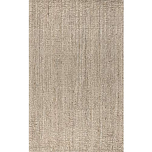 JONATHAN Y NRF102B-8 Pata Hand Woven Chunky Jute Light Ivory 8 ft. x 10 ft. Area-Rug, Farmhouse, Easy-Cleaning, for Bedroom, Kitchen, Living Room,