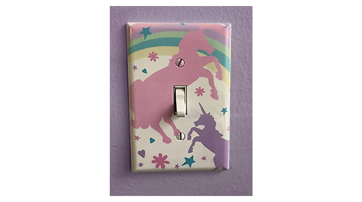 Decorative Pastel Unicorn Light Switch Cover for Kids