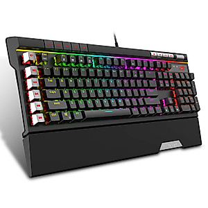 Havit RGB Mechanical Gaming Keyboard LED 120 Keys Ergonomic Detachable Wrist Rest Wired Keyboards Blue Switches Multimedia Volume Control for PC Game