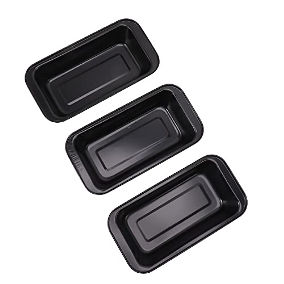 Rectangular Mould Pan, Baking Loaf Bread Pan 3PCS Black Non Stick Coating Uniform Air Flow for Home Kitchen